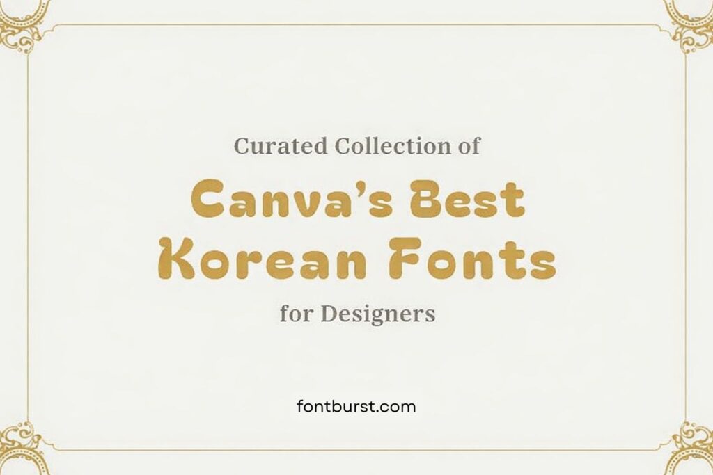 Curated Collection of Canva’s Best Korean Fonts for Designers - Font Burst